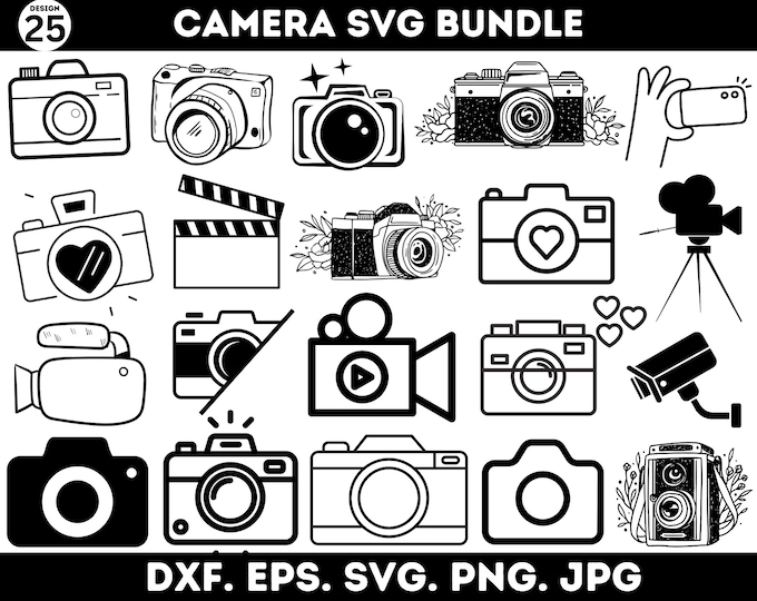 Camera Svg Png Bundle, Camera Clipart, Camera Svg Cut Files, Shirt Svg ...