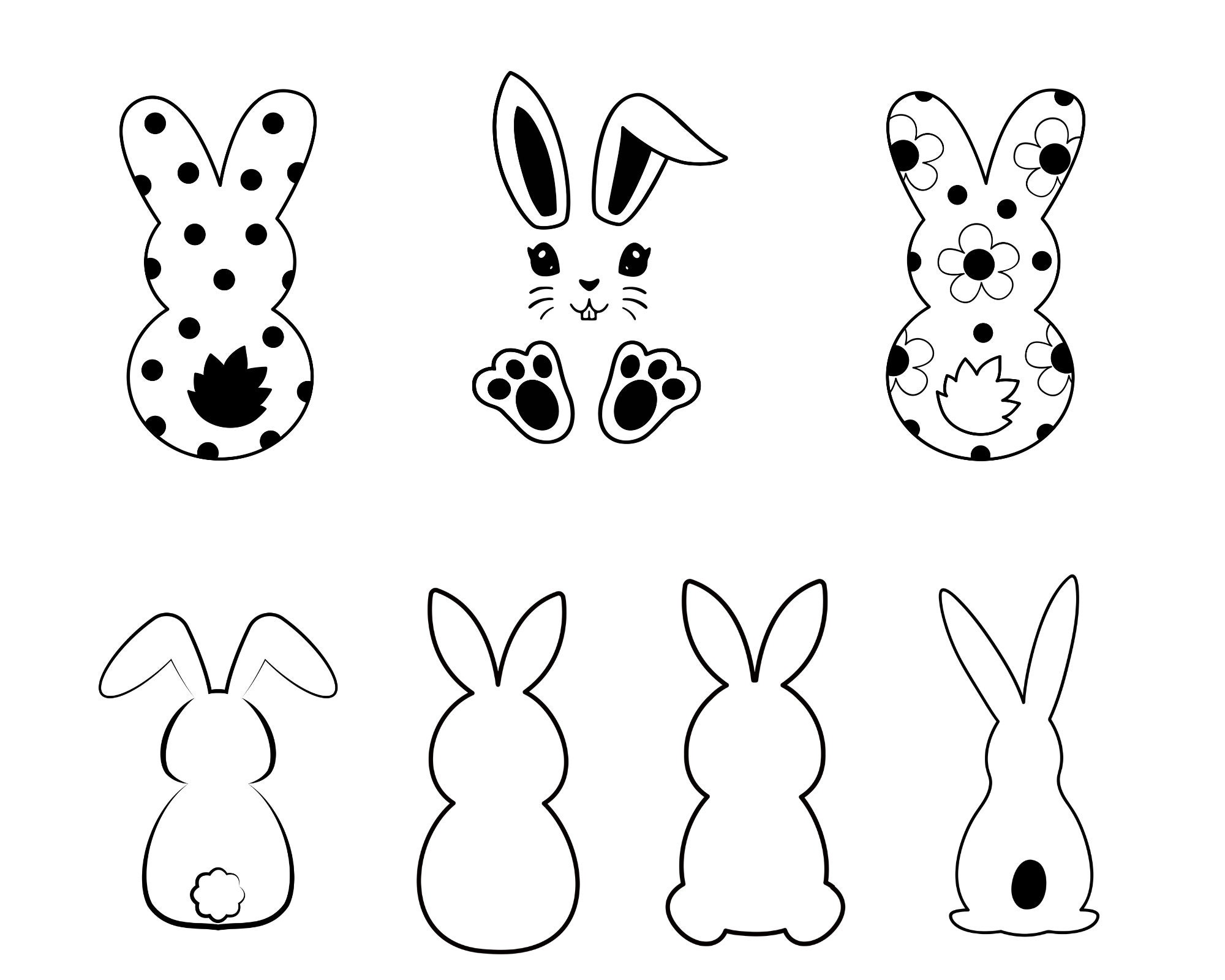 Easter Bunny Shape Svg, Easter Bunny Clipart, Rabbit Svg, Bunny Shape ...