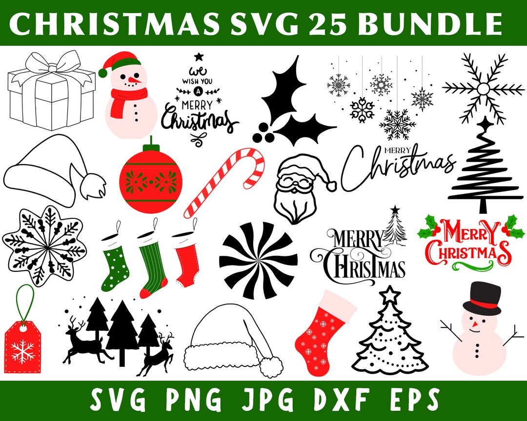 25+christmas SVG Bundle, Winter Svg, Santa SVG, Holiday, Merry ...