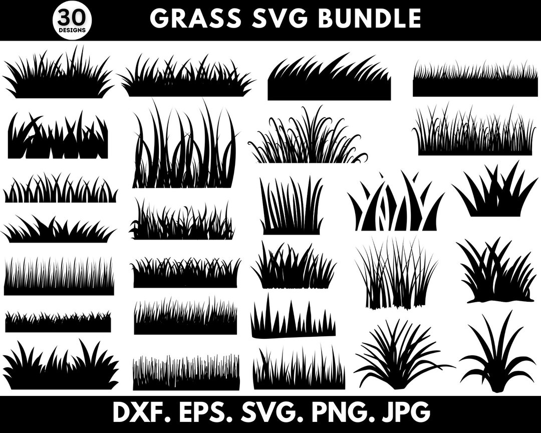 Grass Svg Bundle, Grass Svg, Grass Silhouette, Grass Vector, Grass ...