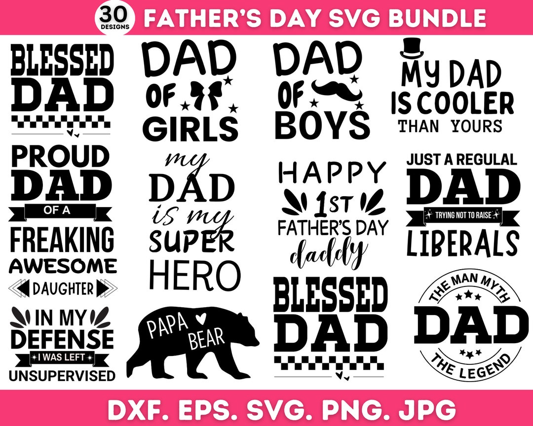 Día del padre Svg, paquete, papá Svg, papá, mejor papá, idea de regalo ...