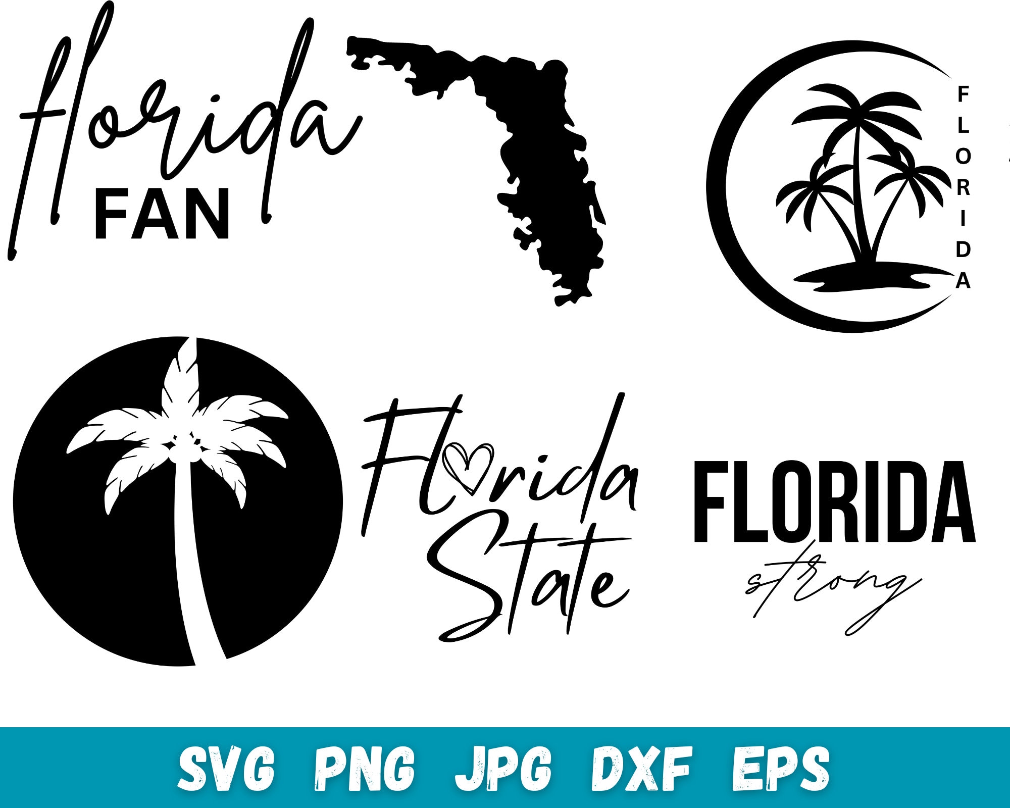 Florida State Svg Bundle, Florida State Png, Florida Clipart, Florida ...