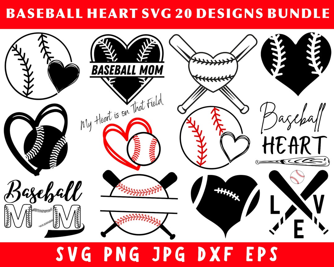Baseball Heart Svg, Baseball Svg, Baseball Cut File, Baseball Png, Game ...