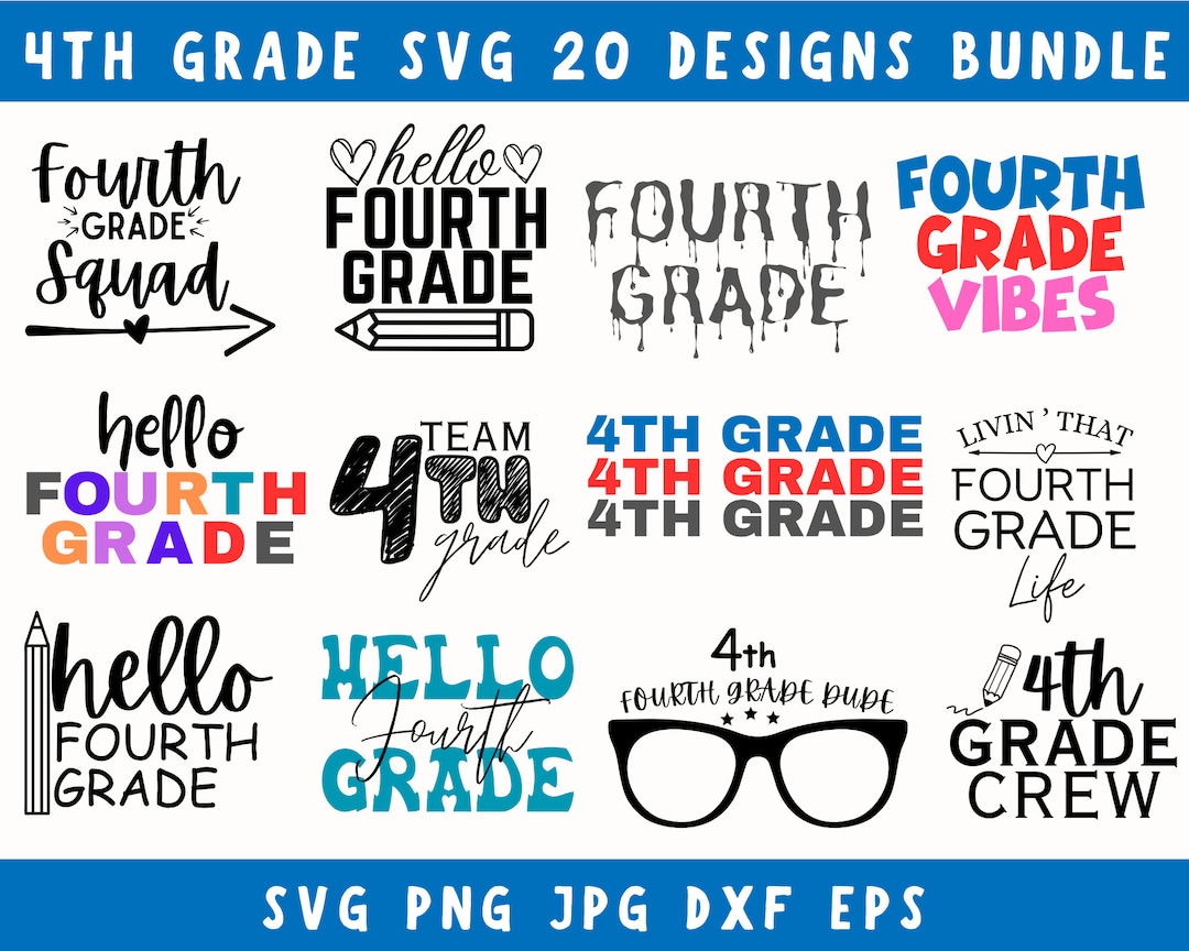 4th Grade Svg, Back to School Svg, Fourth Grade Svg, 4th Grade Teacher ...