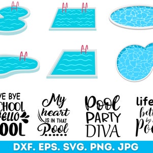 Pool Svg Png Bundle, Pool Sayings Svg, Swimming Pool Silhouette ...