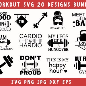 Workout Svg, Work Out Clipart, Workout Vector, Motivational Svg, Weight ...
