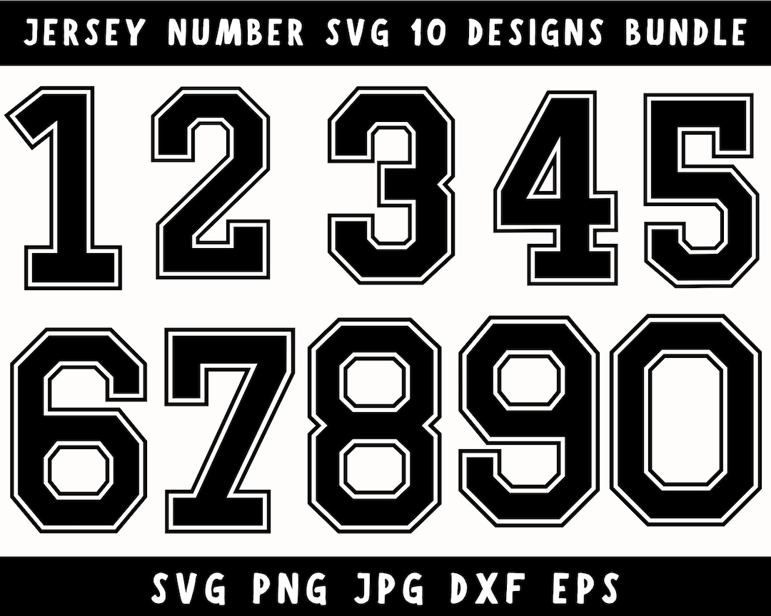 Jersey Numbers Svg/png/dxf, Numbers Svg, Jersey Numbers, Football ...