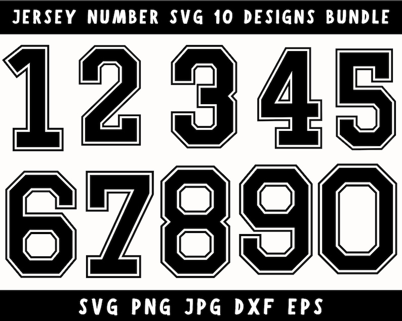 Jersey Numbers Svg/png/dxf, Numbers Svg, Jersey Numbers, Football ...