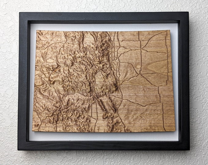 Colorado Topographic 3D Map - Solid Wood - Etsy