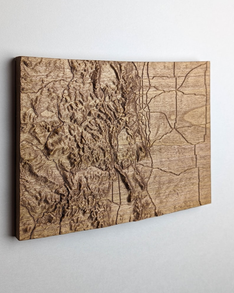 Colorado Topographic 3D Map - Solid Wood - Etsy