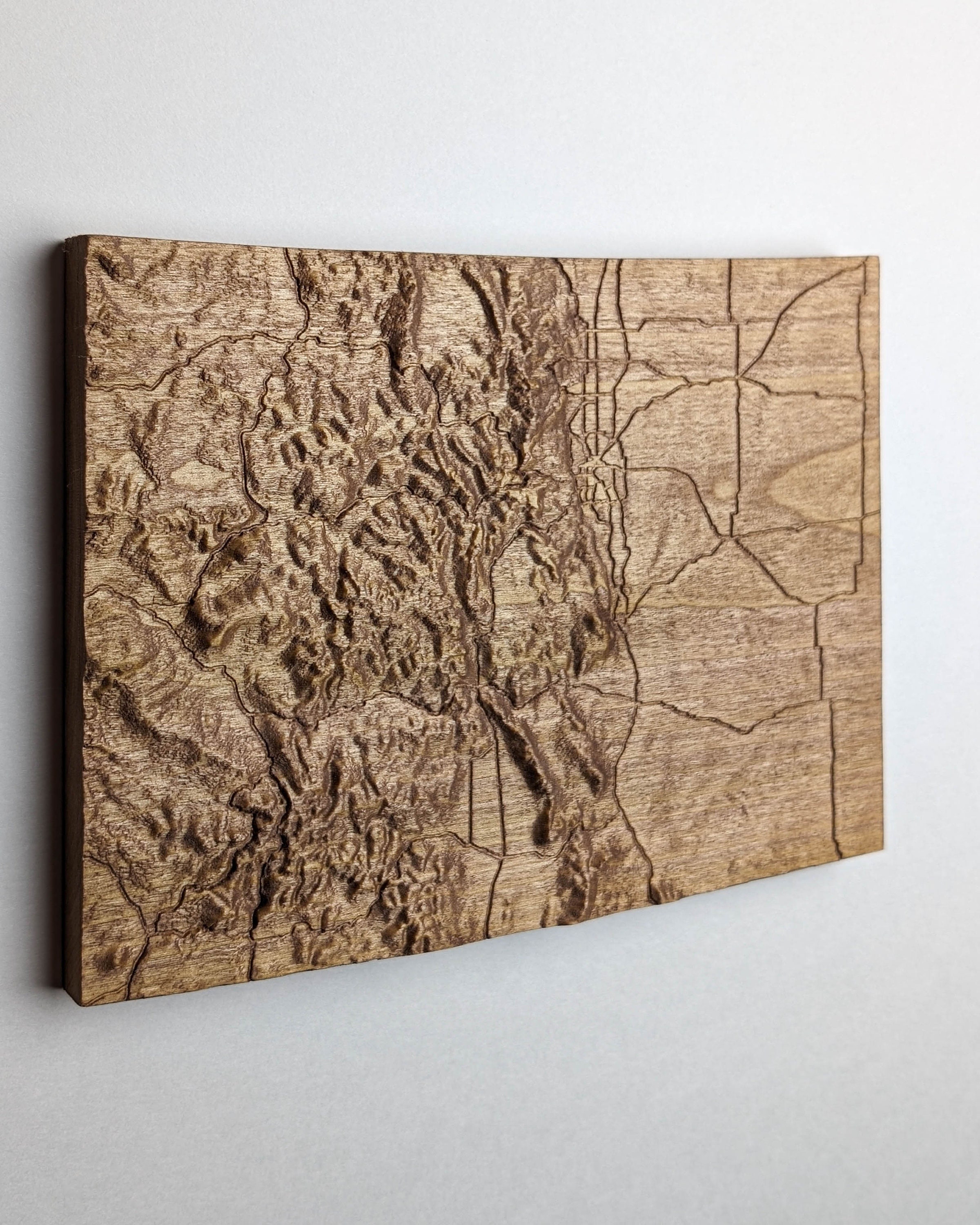 Colorado Topographic 3D Map - Solid Wood - Etsy