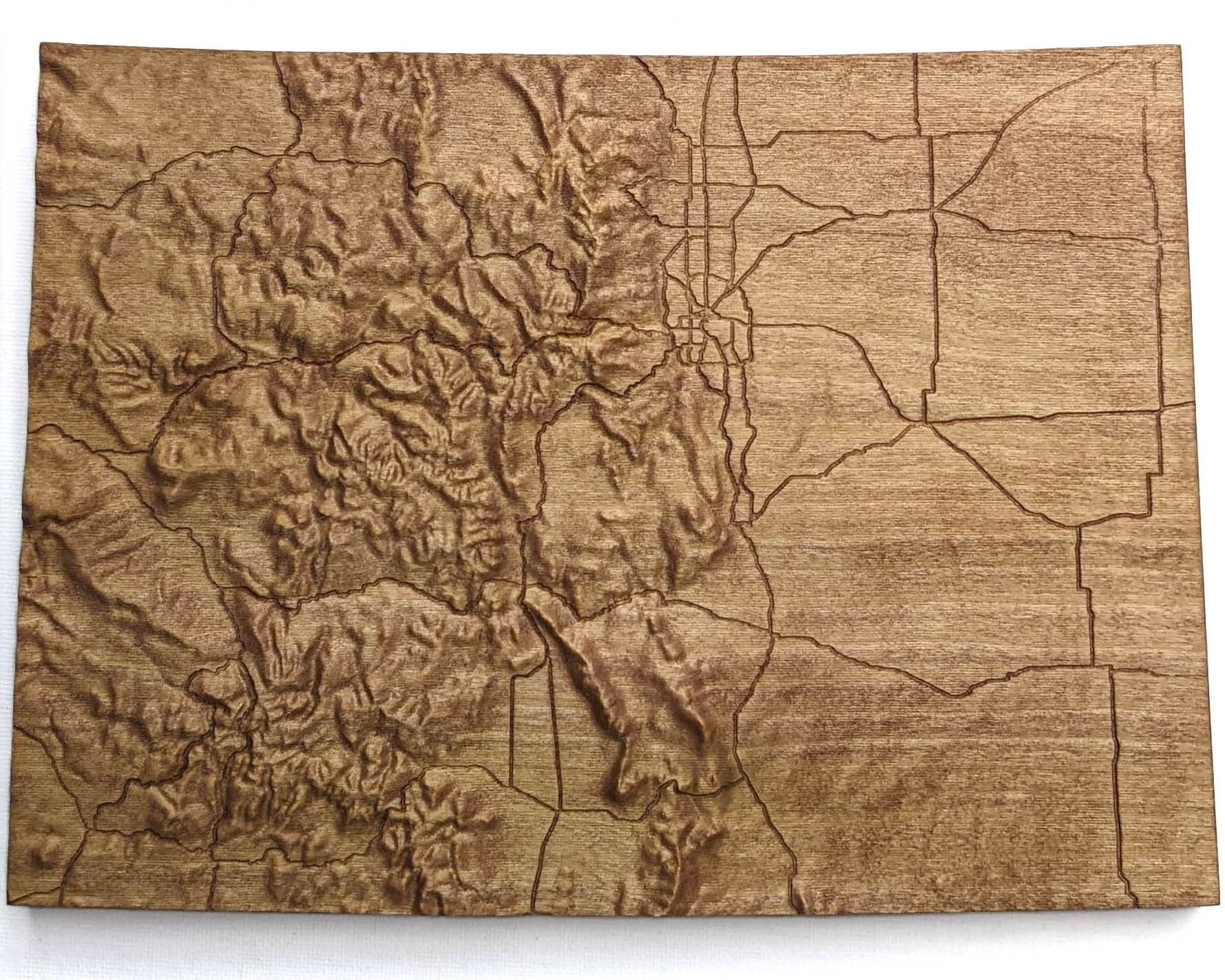 Colorado Topographic 3D Map - Solid Wood - Etsy