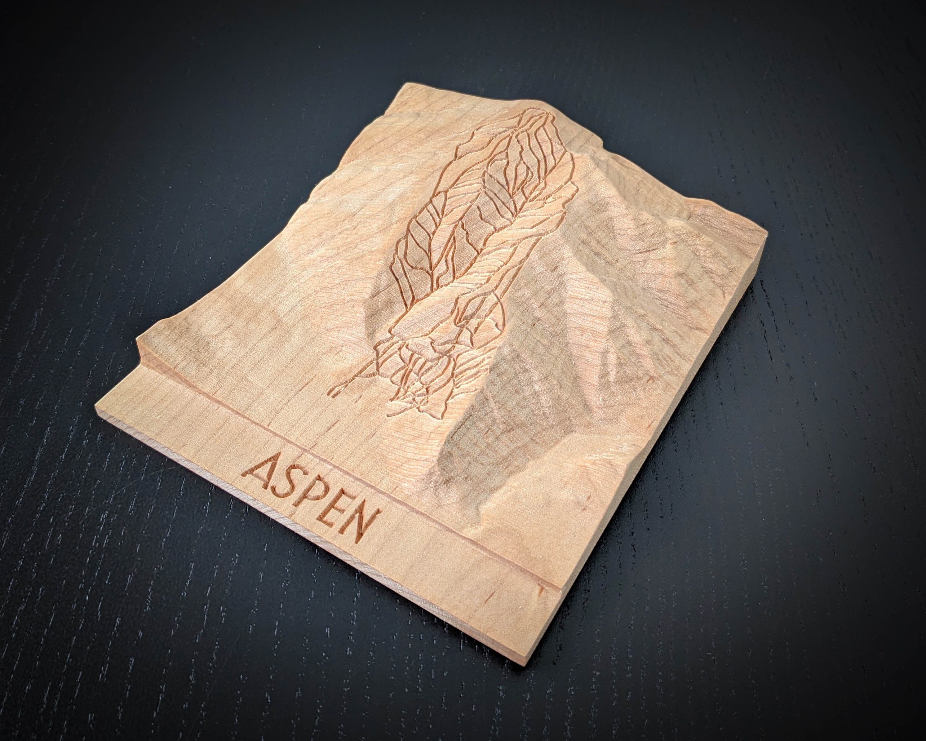 Aspen - 3D Wood Ski Map - Topographic Model - Etsy