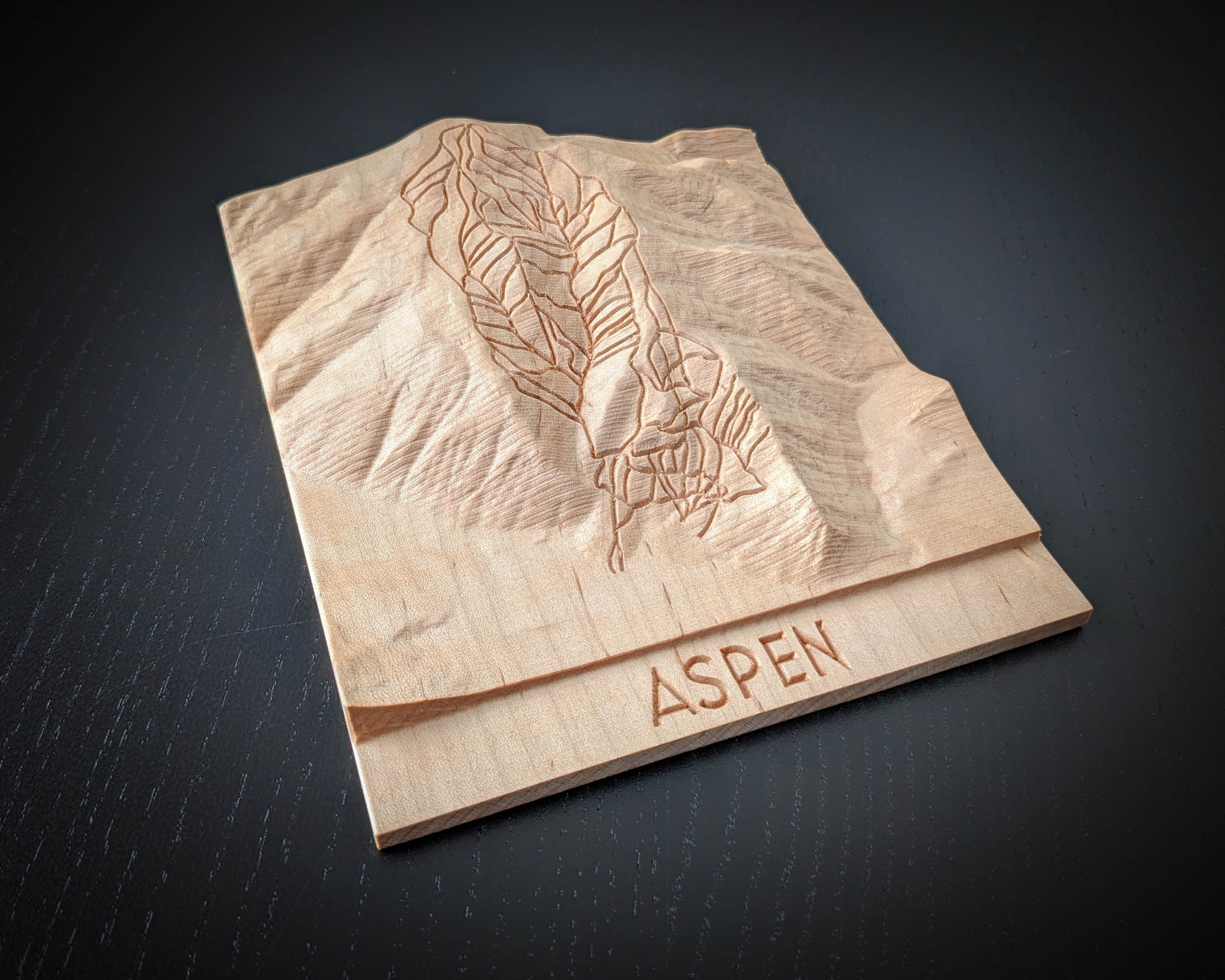 Aspen - 3D Wood Ski Map - Topographic Model - Etsy