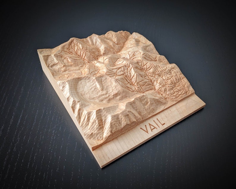 Vail - 3D Wood Ski Map - Topographic Model - Etsy