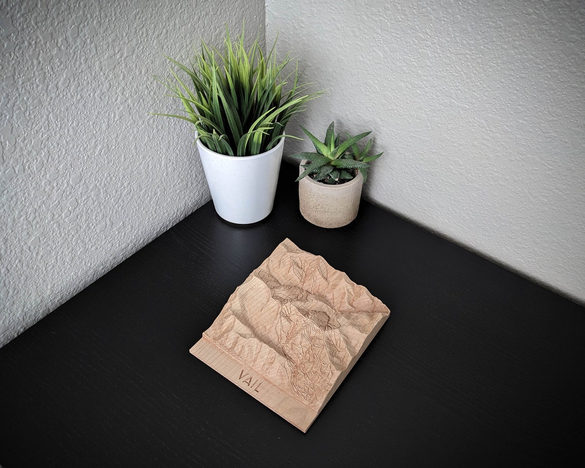 Vail - 3D Wood Ski Map - Topographic Model - Etsy