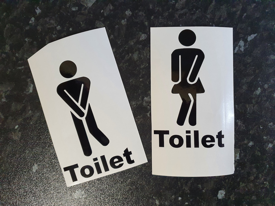 Toilet Door Sign Stick Man Women Micro Pub Restaurant Cafe Shop Sticker ...