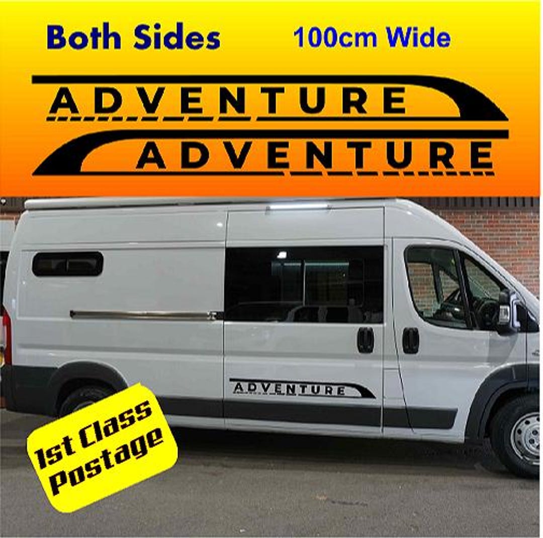 Adventure Campervan Stripe Decal: 100cm Vinyl Graphic Stickers - Etsy