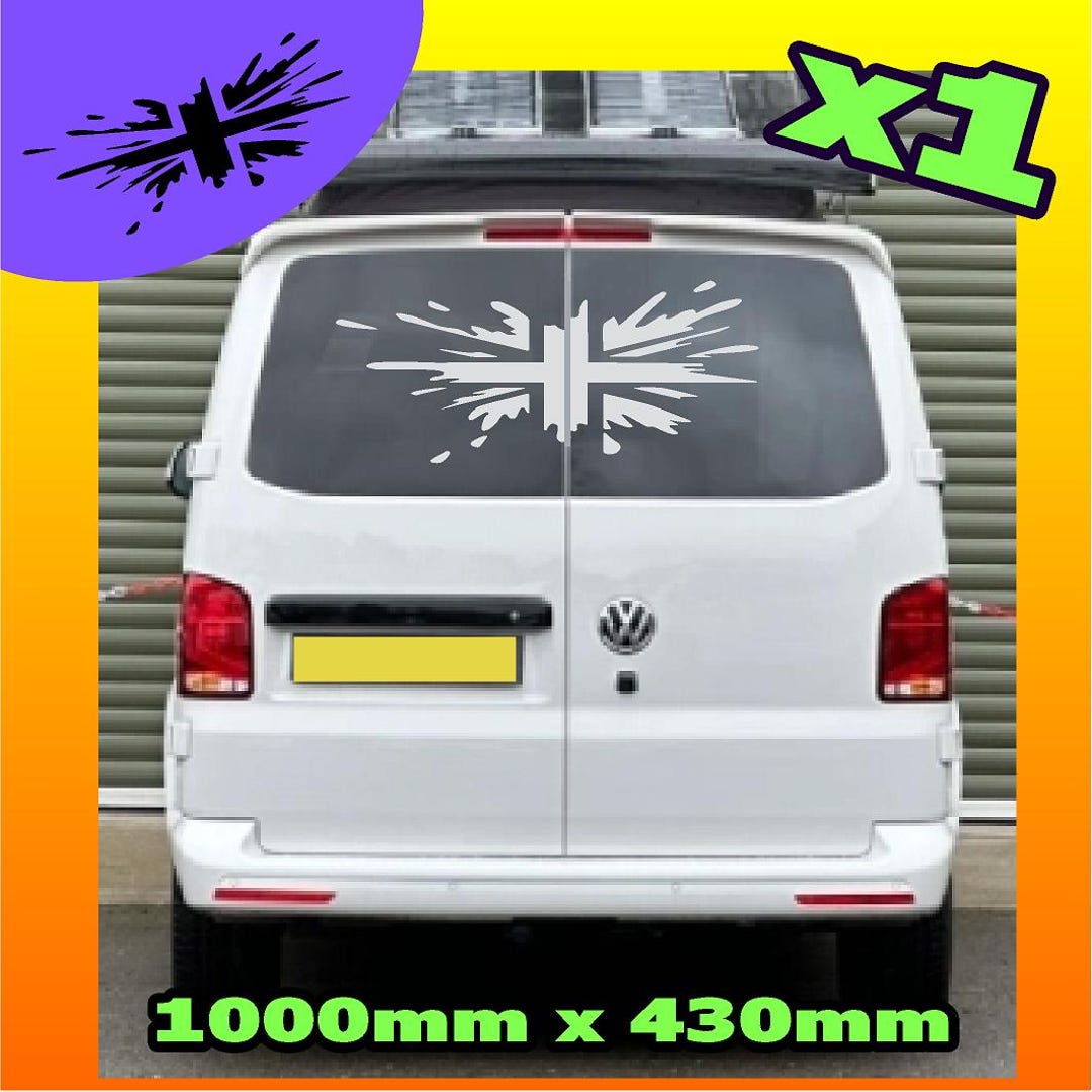 To Fit Volkswagen Transporter VW T5 Union Jack Flag Stickers Graphics ...