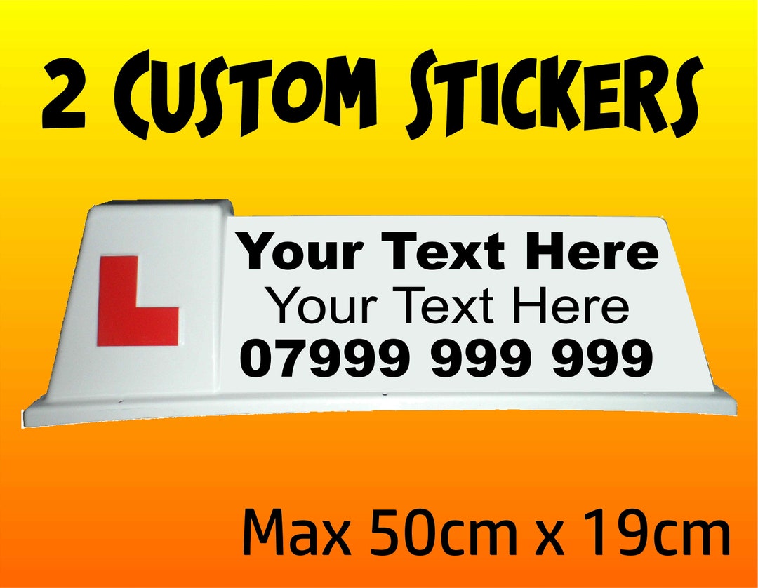 Driving School Roof Sign Stickers Vinyl Graphics Driving Instructor ...