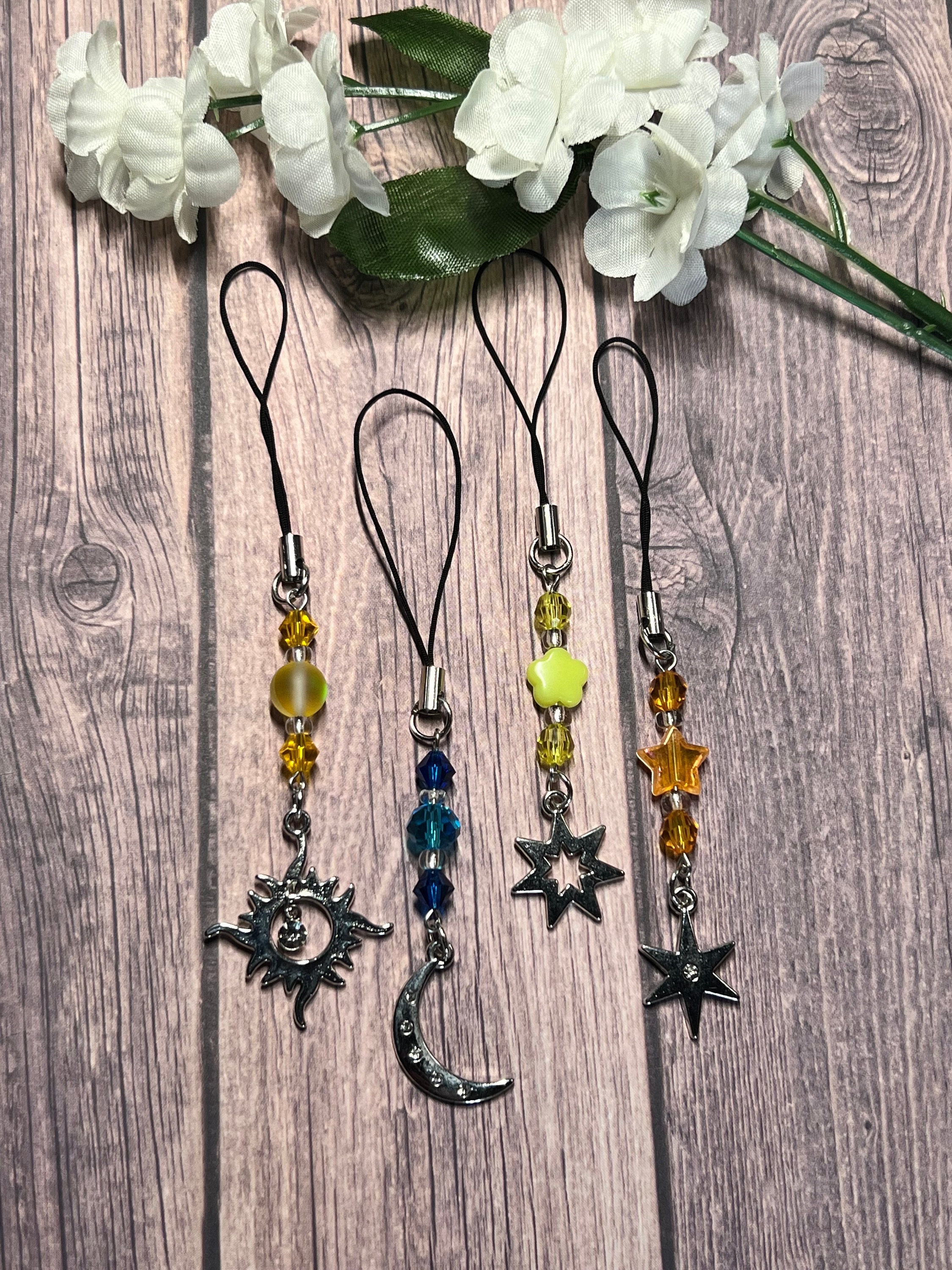 Sun, Moon, and Star Phone Charm L Phone Accessories Keychain - Etsy