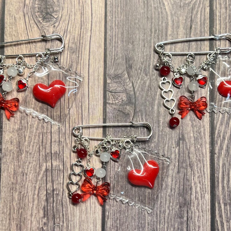 Heart Safety Pin - Etsy