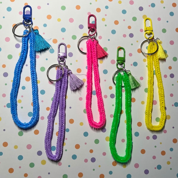 Rainbow Loom Keychain - Etsy