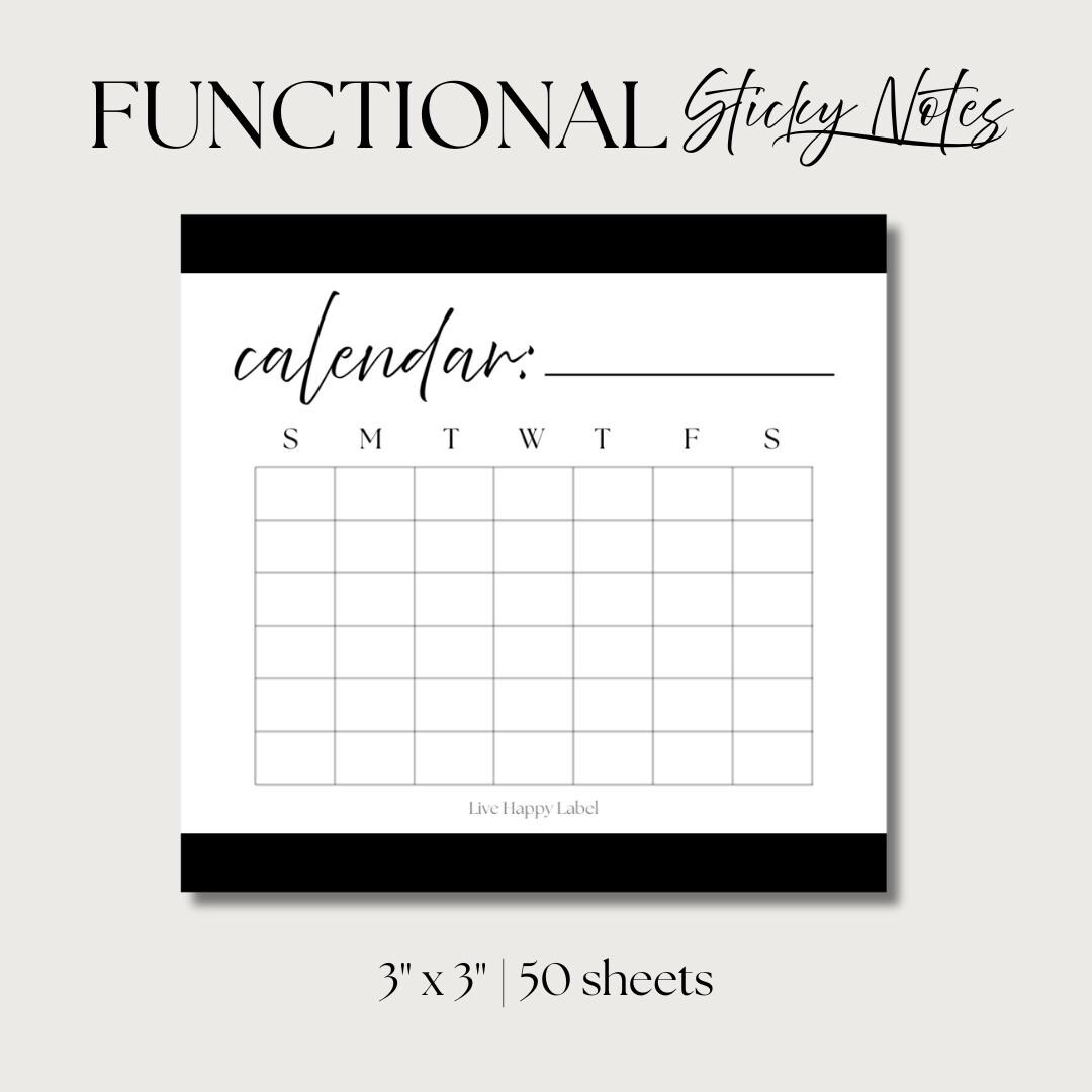 Calendar Sticky Notes Functional Minimal Memo Notes Daily Notepad ...