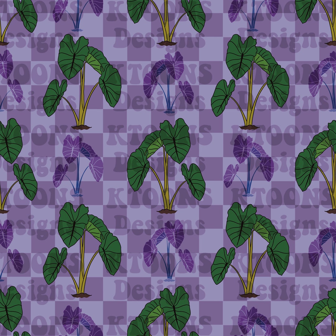 Kalo Taro Plant Seamless Pattern - Etsy