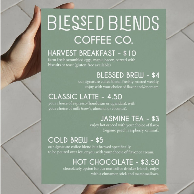 Custom Menu Designs: Elevate Your Dining Experience - Etsy