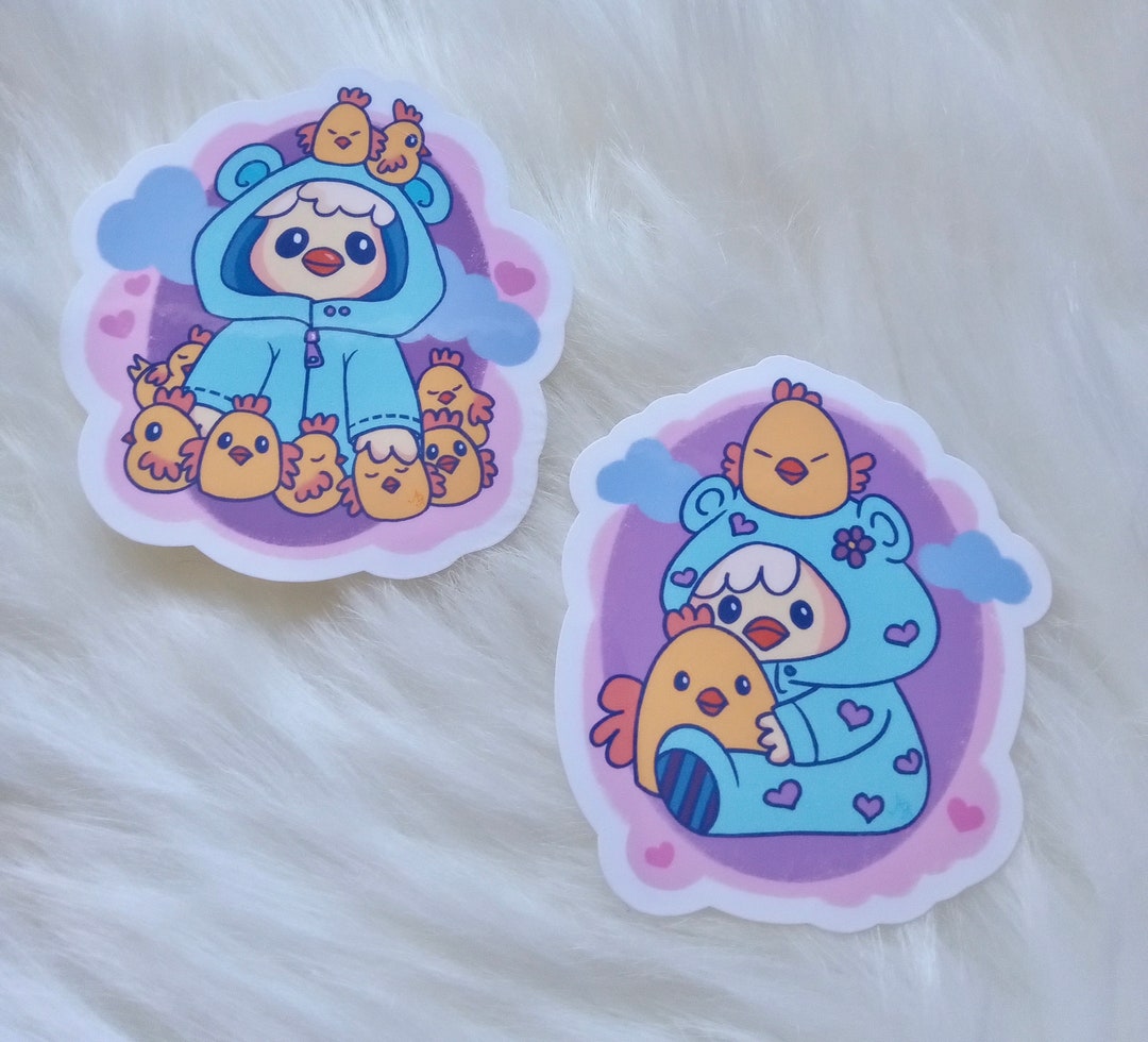 Cute Kawaii Baby Chickens Vinyl Sticker, 2 Pack or Single Adorable ...