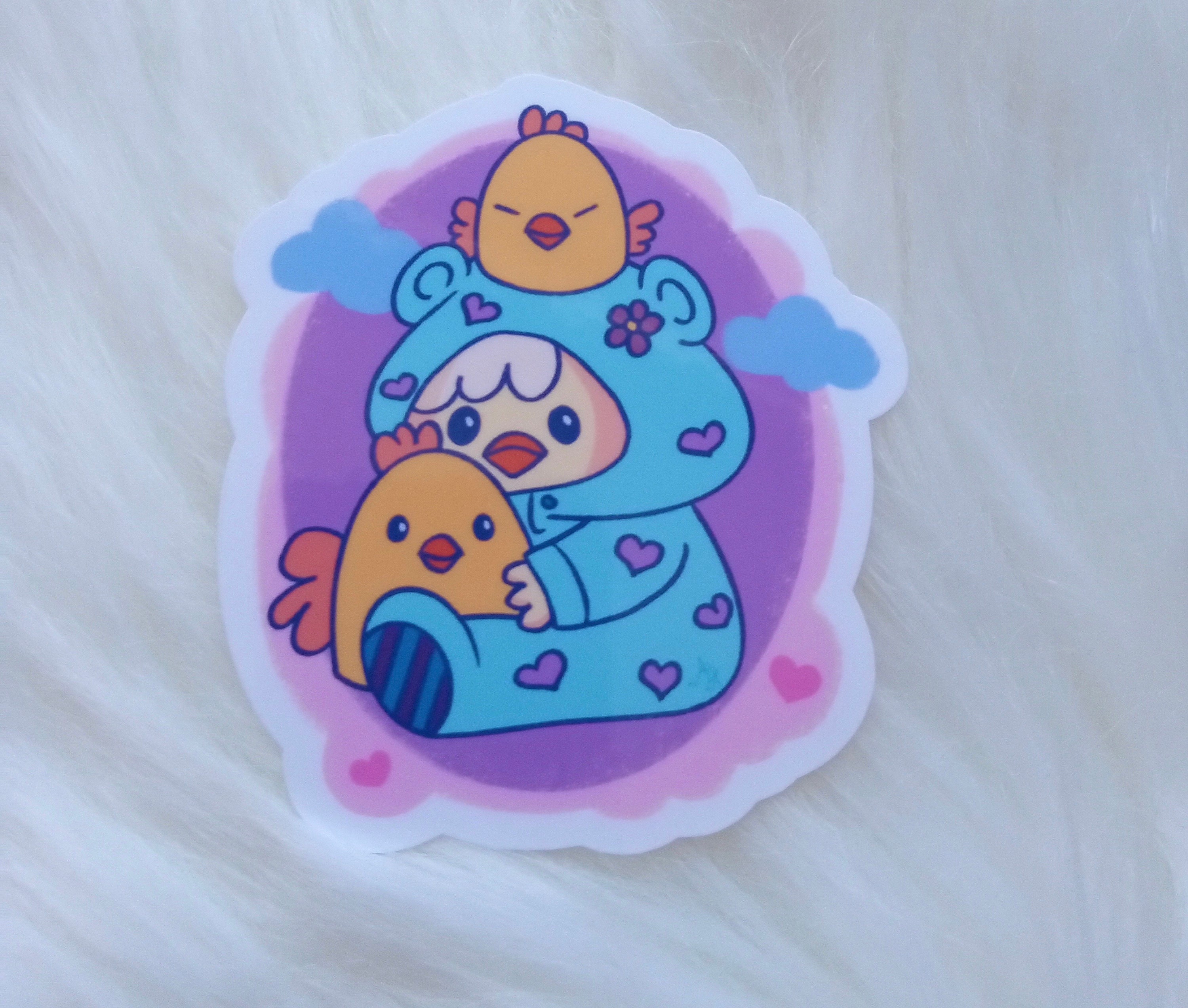 Cute Kawaii Baby Chickens Vinyl Sticker, 2 Pack or Single Adorable ...