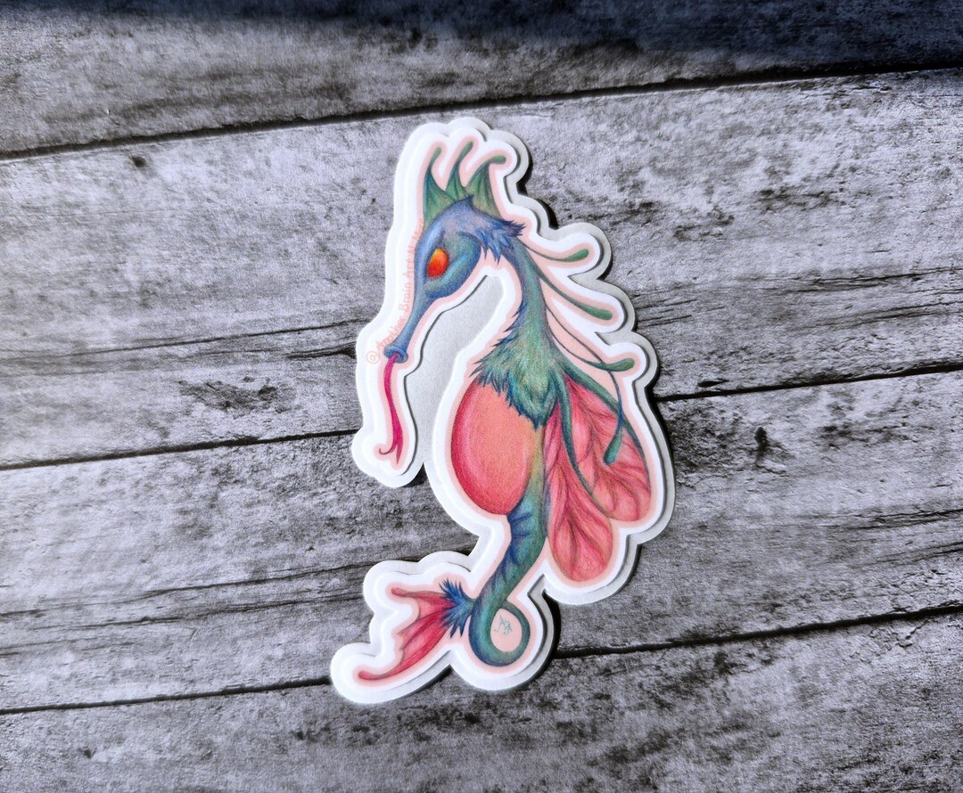 Potbelly Dragon Vinyl Sticker - Color Pencil, Hand-drawn Art 2.75 ...