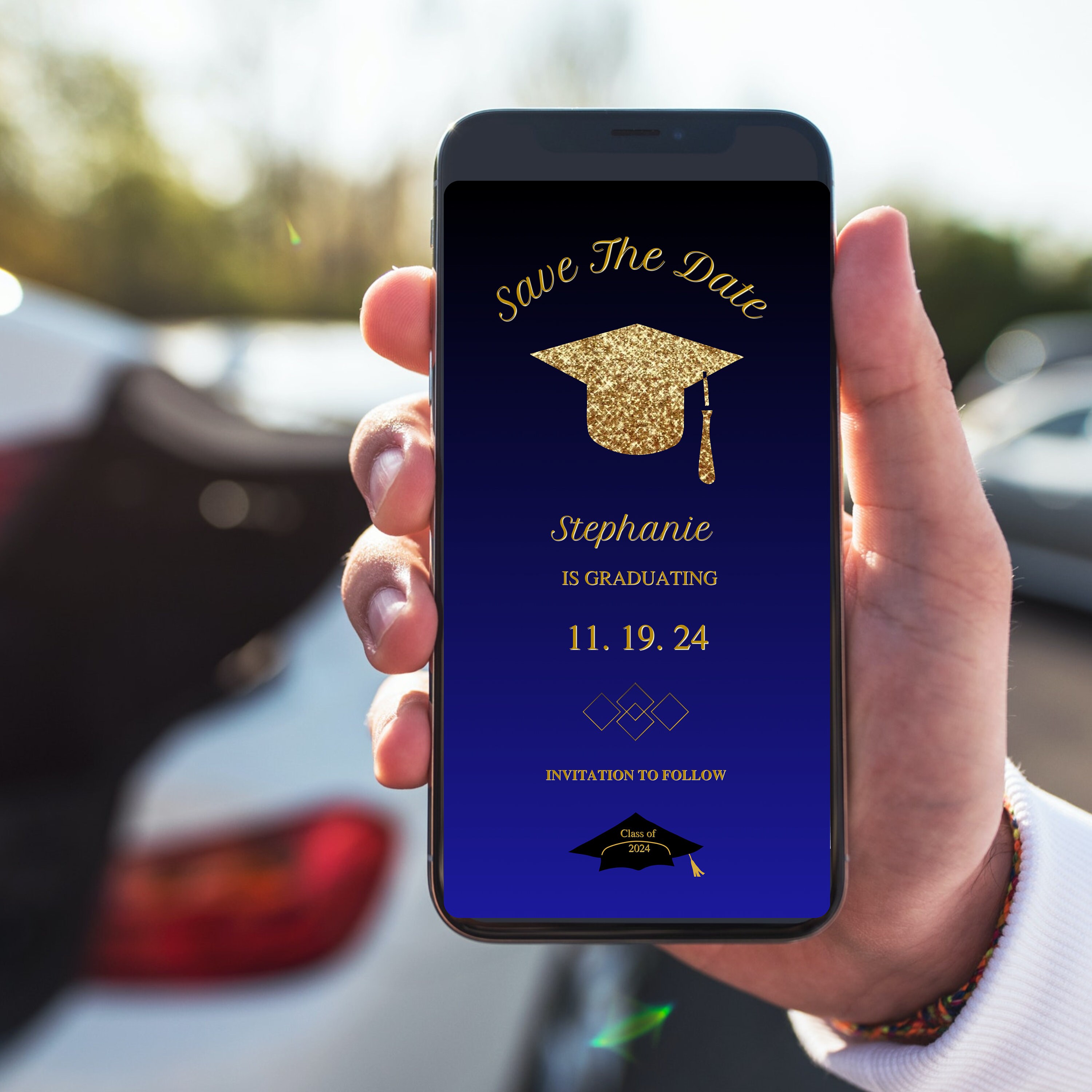 Musical Graduation Invitation, Blue Gold Grad Invite, College Grad ...