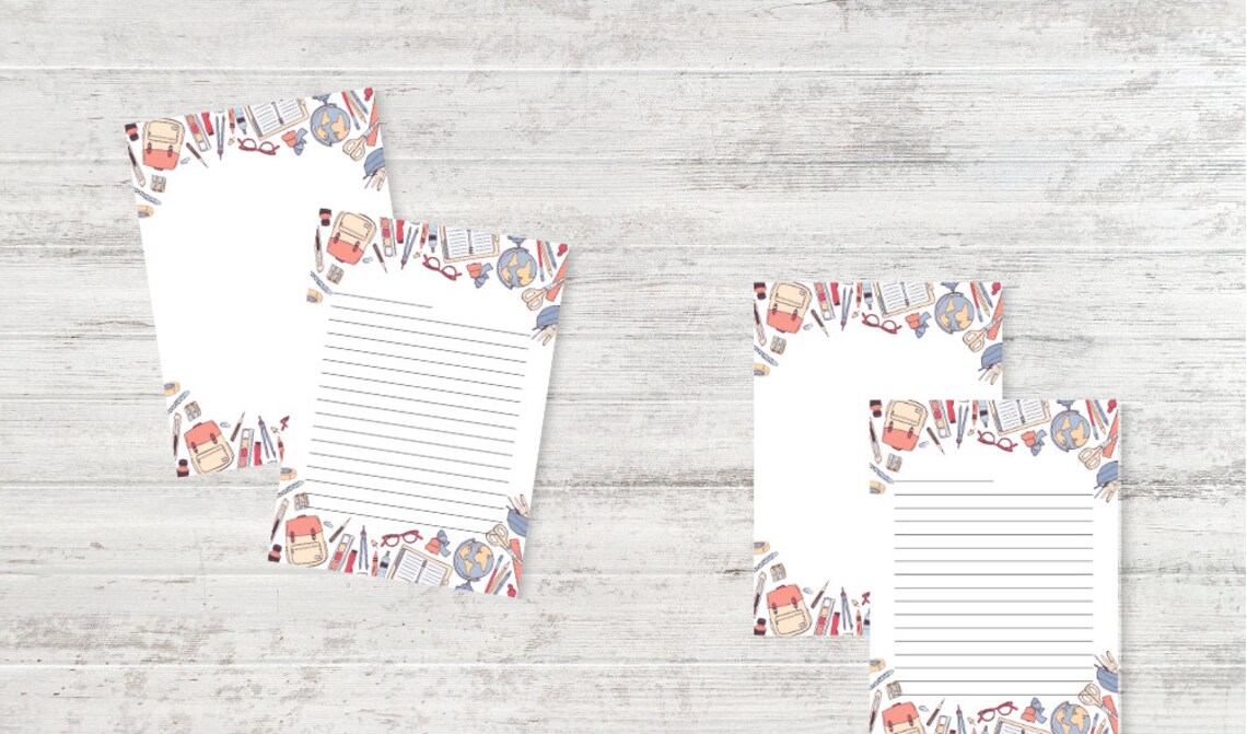 Printable Digital Diary Writing Paper With and Without Lines, Letter ...