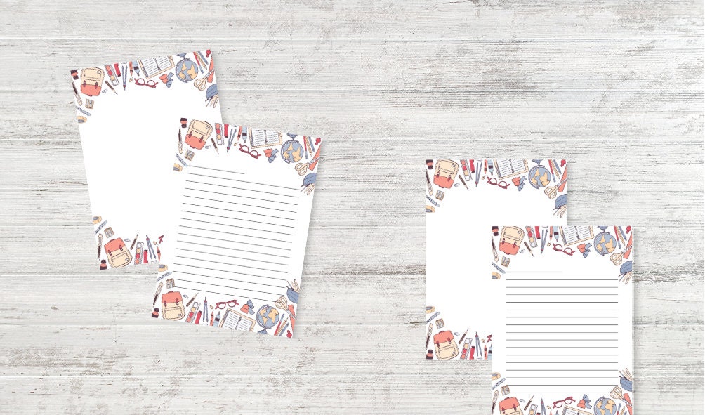 Printable Digital Diary Writing Paper With and Without Lines, Letter ...