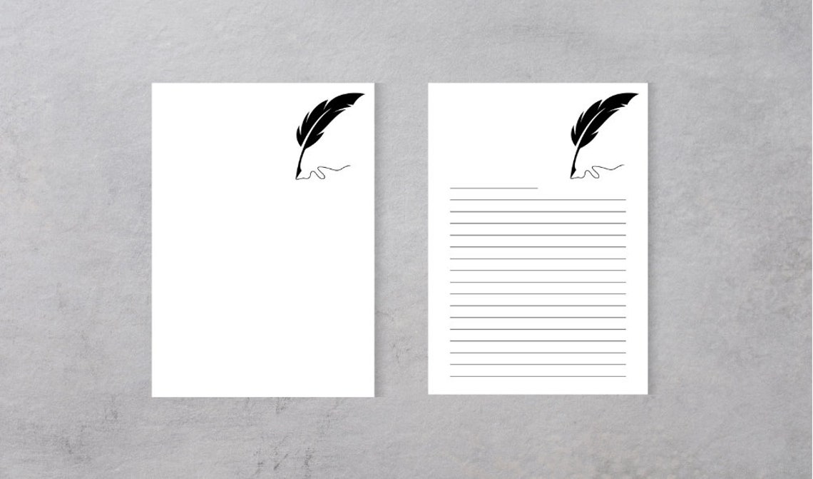 Printable and Digital Writing Paper With and Without Lines, Letter ...