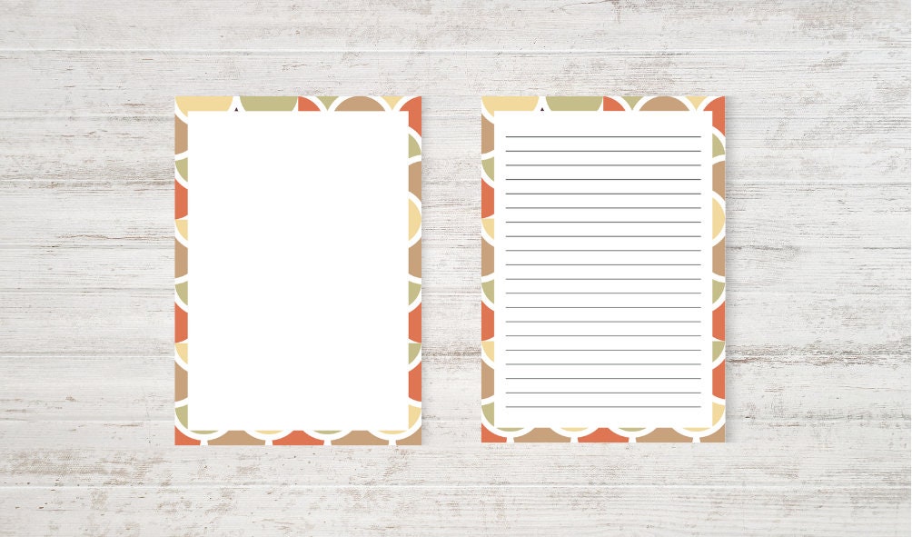 Printable Designed Border Writing Paper With and Without Lines ...