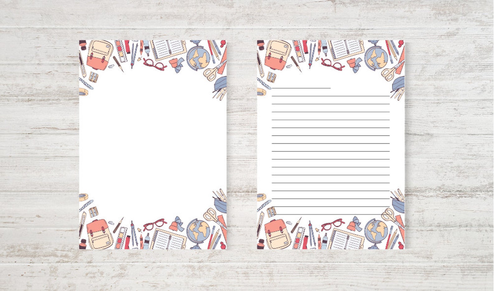 Printable Digital Diary Writing Paper With and Without Lines, Letter ...