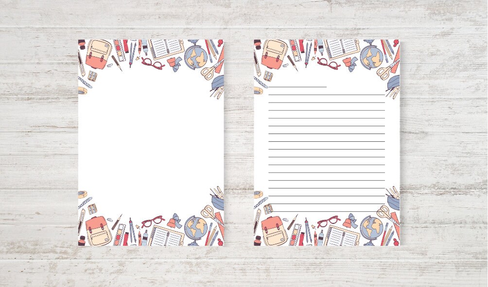Printable Digital Diary Writing Paper With and Without Lines, Letter ...