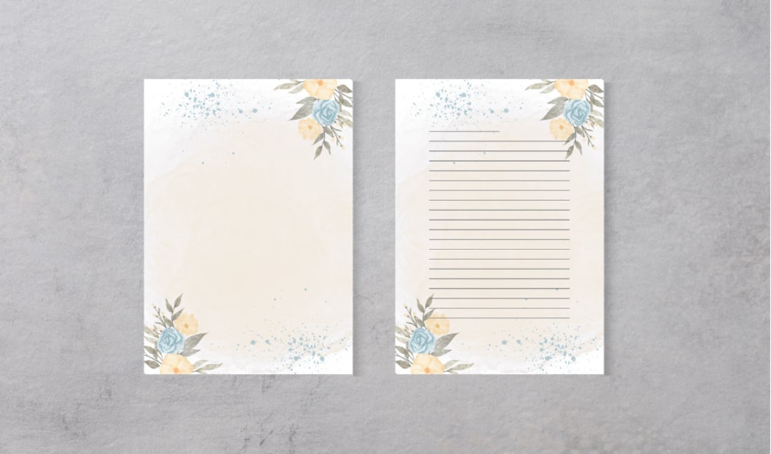 Printable Digital Diary Writing Paper With and Without Lines, Letter ...