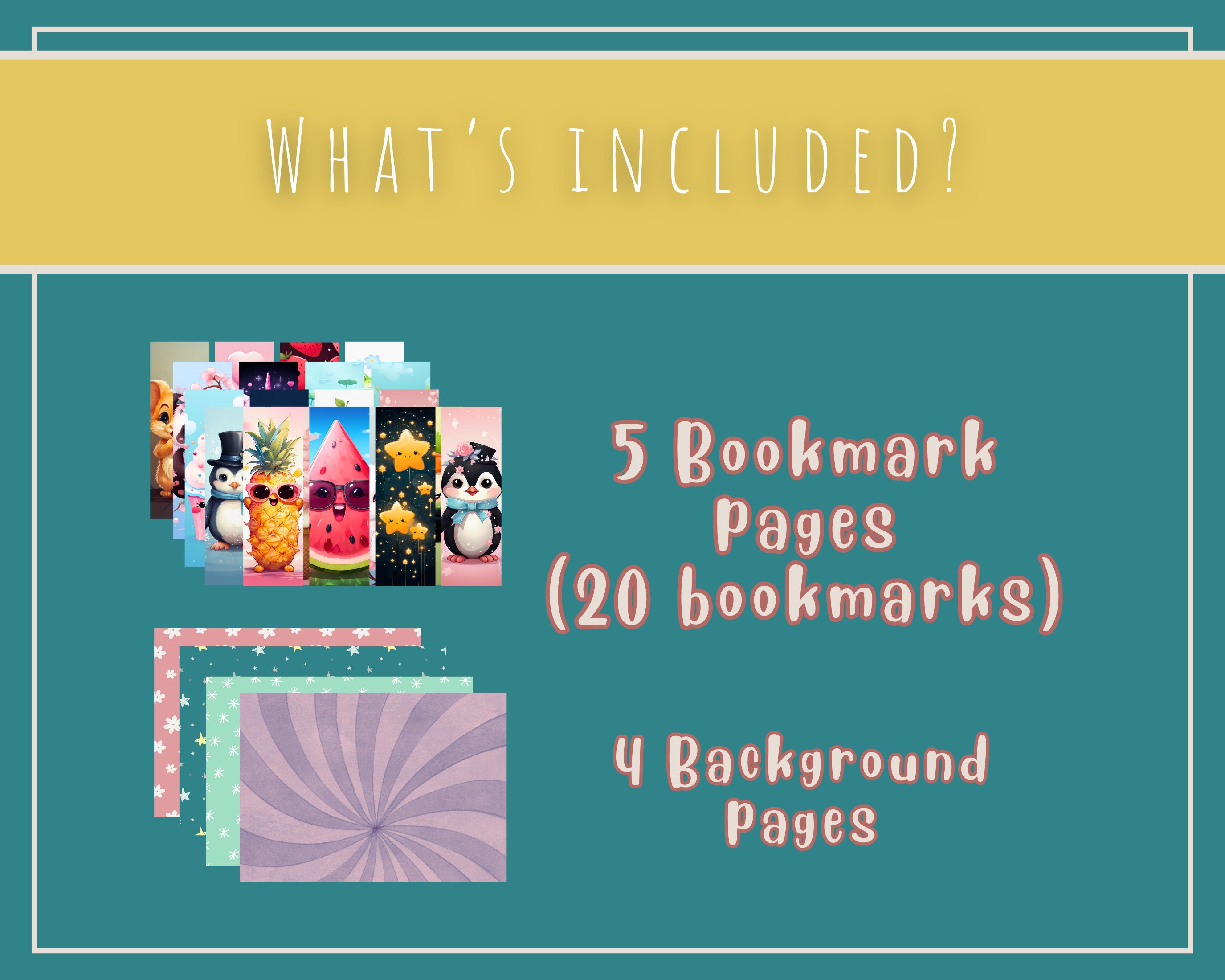 Printable Cute Kawaii Cartoon Bookmarks Template, Printable Bookmarks ...