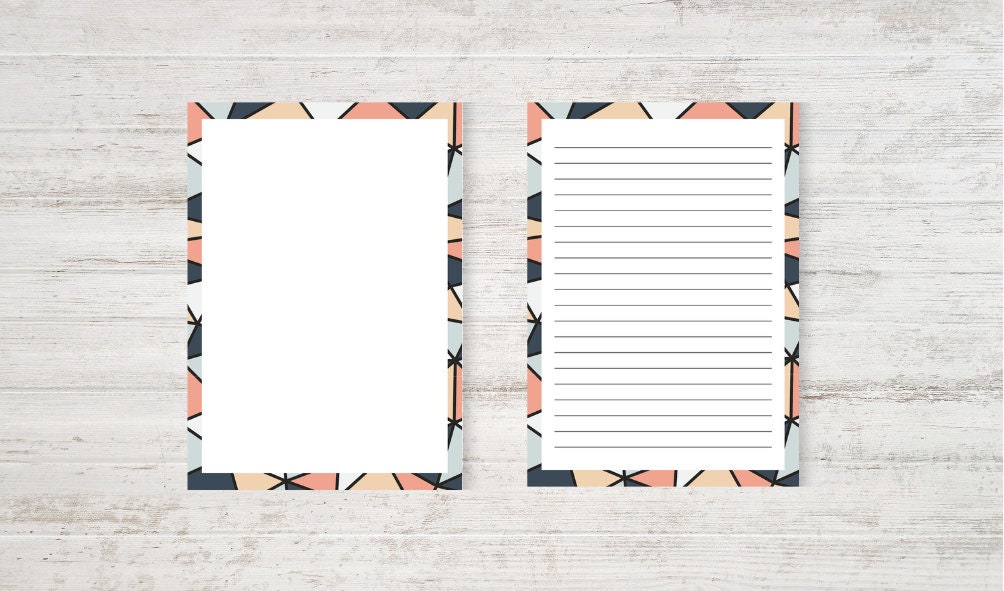 Printable Designed Border Writing Paper With and Without - Etsy