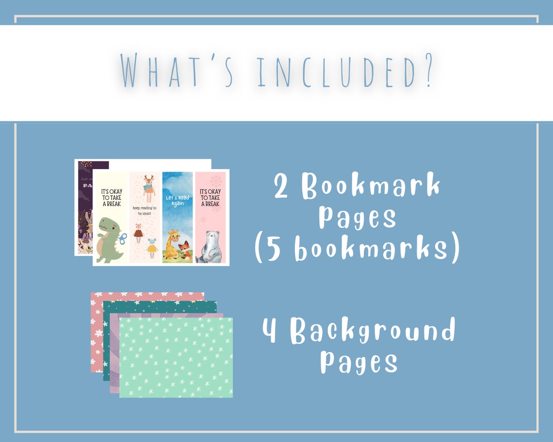 Printable Cartoon Children Watercolor Bookmarks Instant Download ...