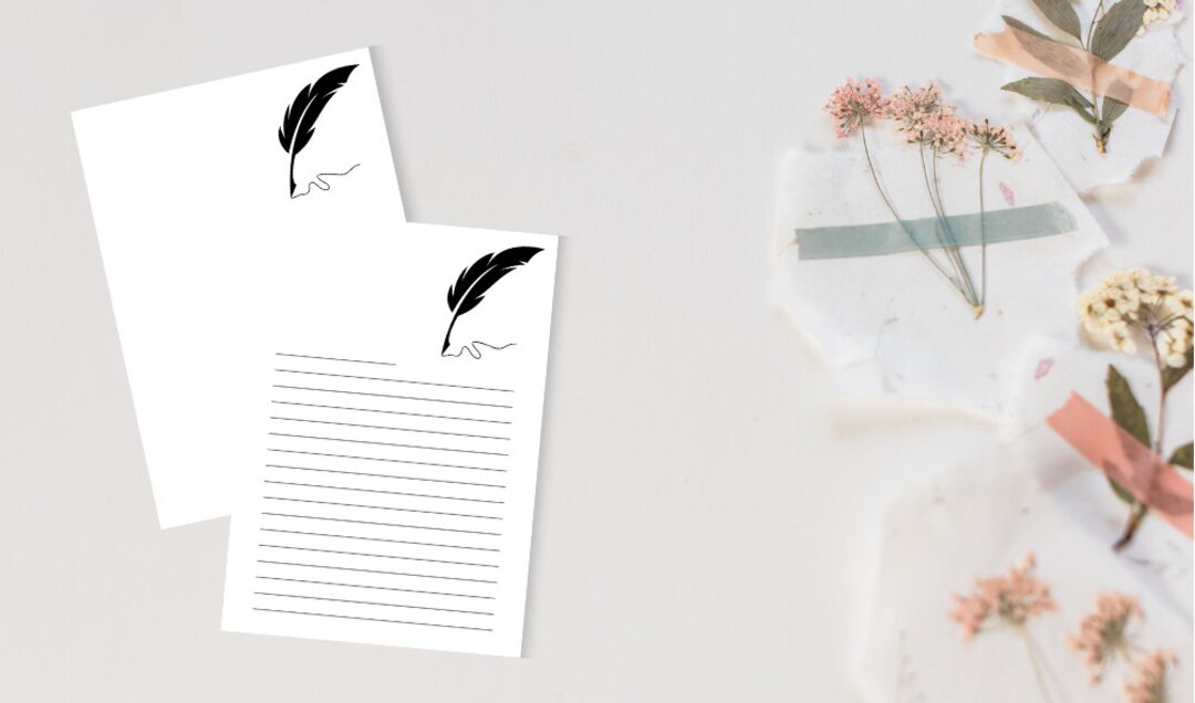 Printable and Digital Writing Paper With and Without Lines, Letter ...