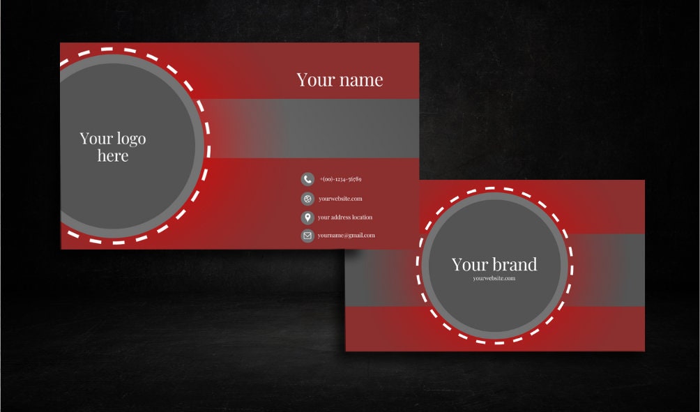 Printable Business Card Template Instant File Download, Digital ...