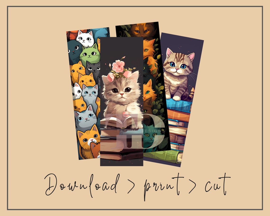 Printable Kids' Cats Bookmarks Instant Download, Printable Bookmarks ...