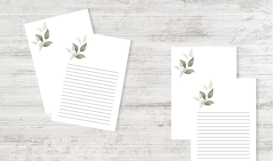 Printable and Digital Writing Paper With and Without Lines, Letter ...