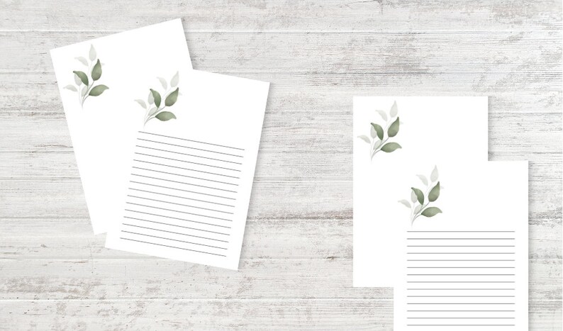 Printable and Digital Writing Paper With and Without Lines, Letter ...