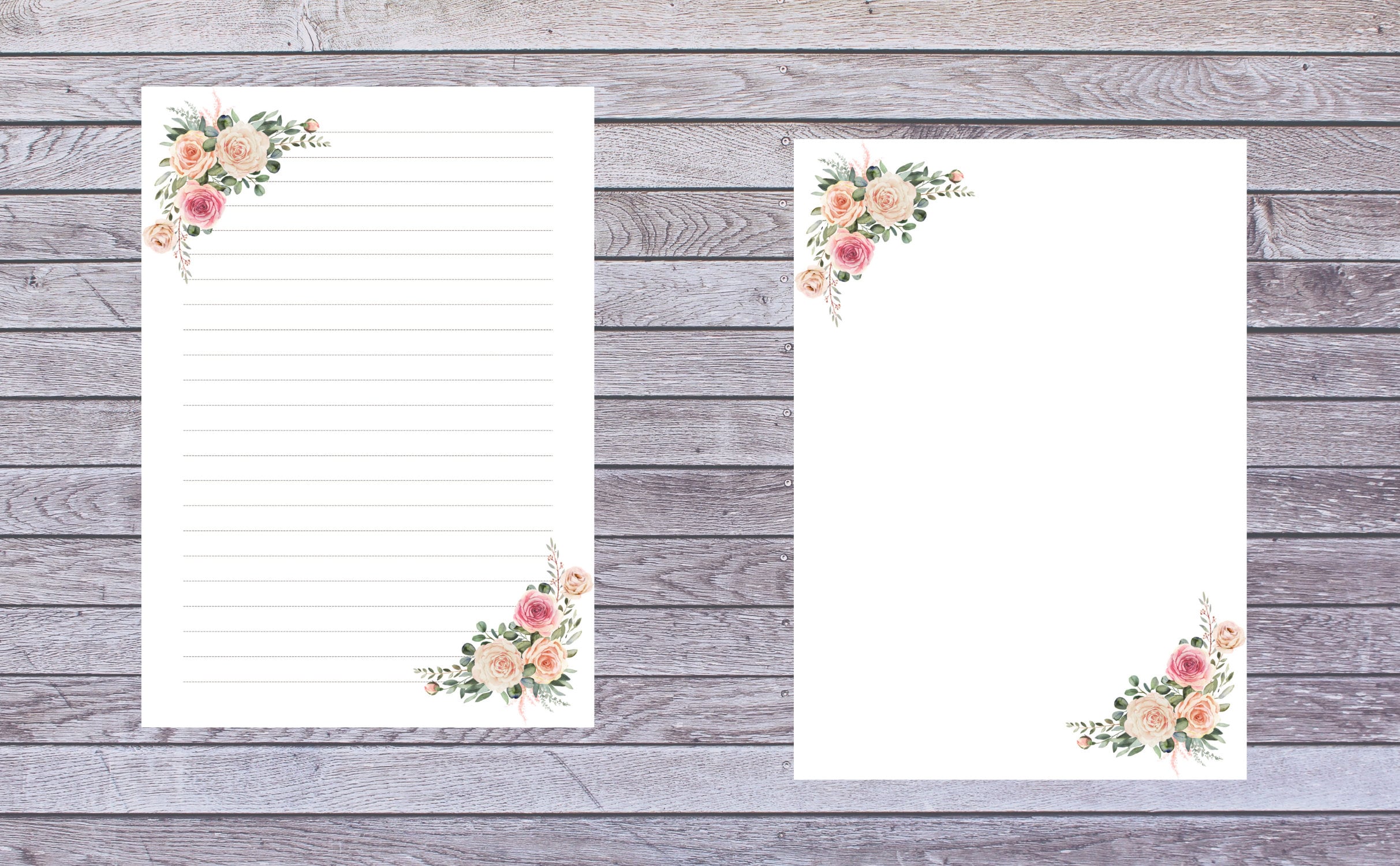 Floral Printable and Digital Writing Paper Letter Writing | Etsy